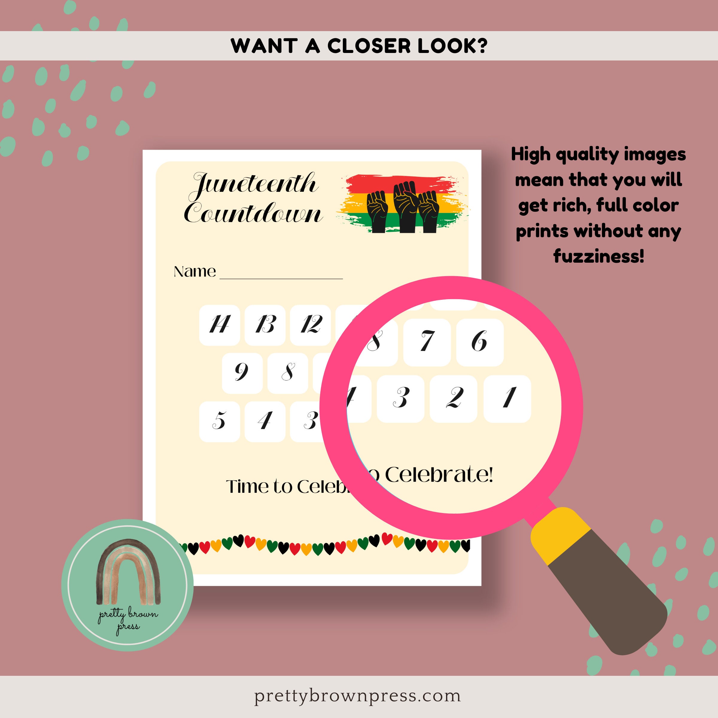Juneteenth Printable Countdown Tracker - Etsy