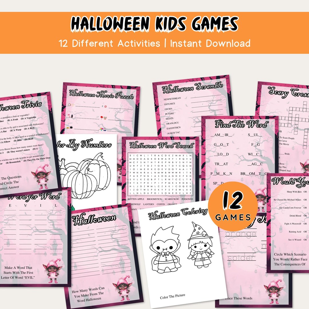 Printable Halloween Preschool Activity Bundle Halloween Party Games ...
