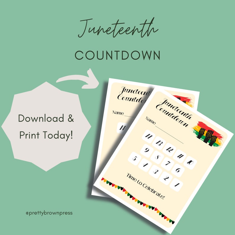 Juneteenth Printable Countdown Tracker - Etsy Juneteenth Printable Countdown Tracker - Etsy