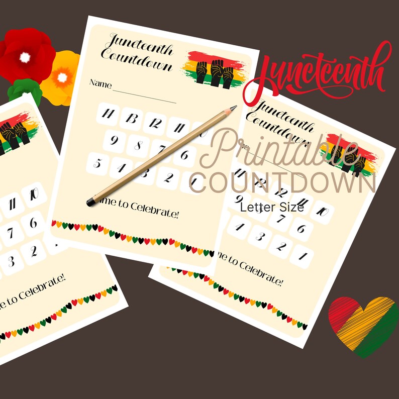 Juneteenth Printable Countdown Tracker - Etsy