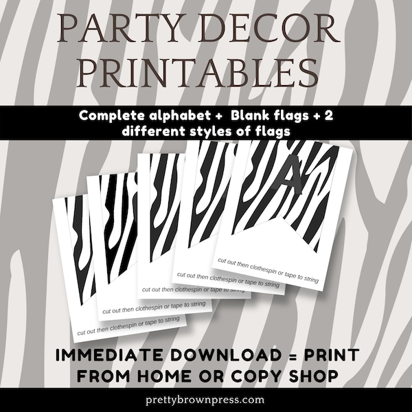 Zebra Banner - Etsy