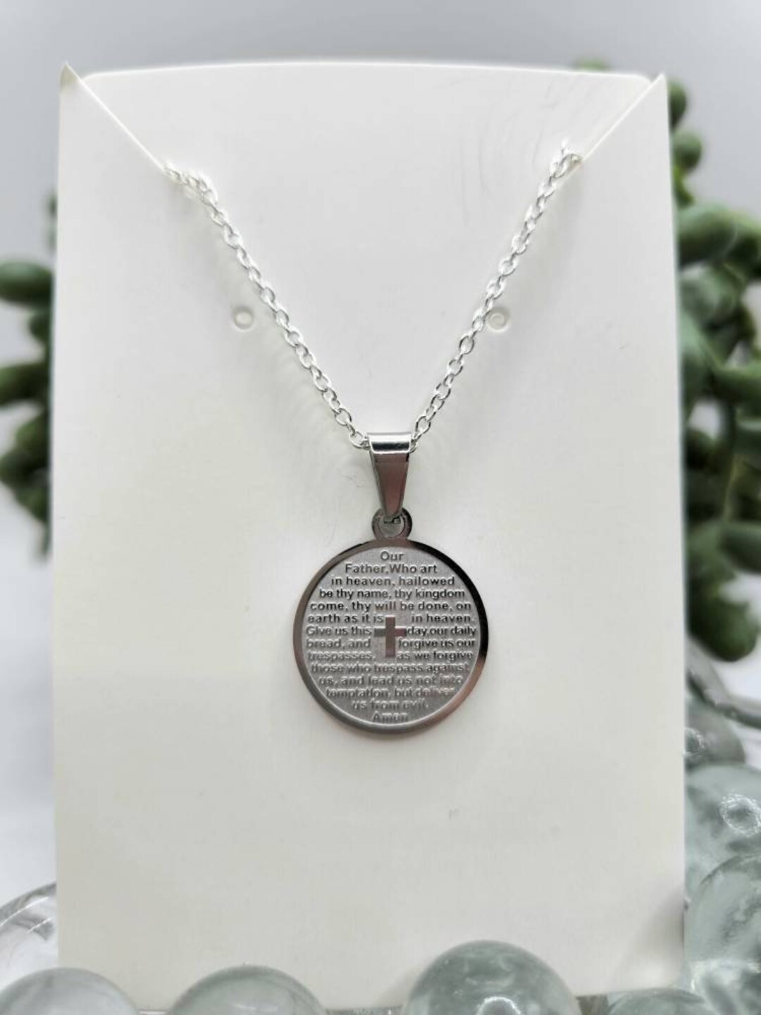 Our Father Prayer Necklace. Silver or Gold Tone. Religious Jewelry. - Etsy