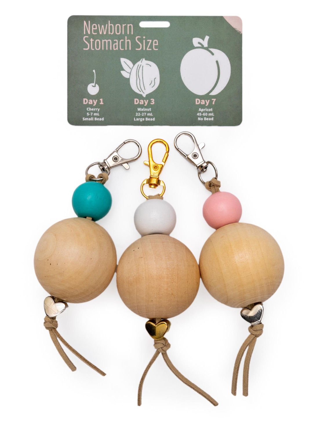 Wooden Breastfeeding Belly Beads – Newborn Stomach Size Teaching Tool ...