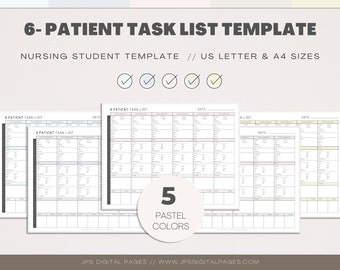 CNA 6 Patient Task List - Etsy