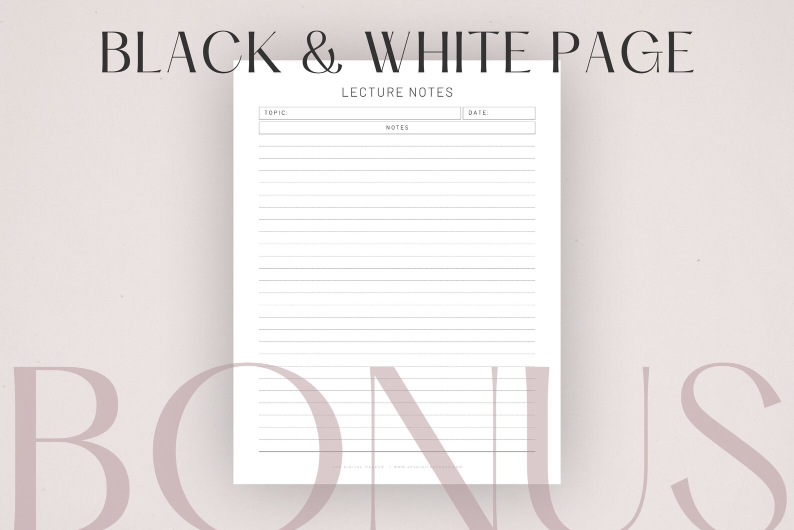Lecture Notes Template, Blank Note Taking Templates, College Student ...