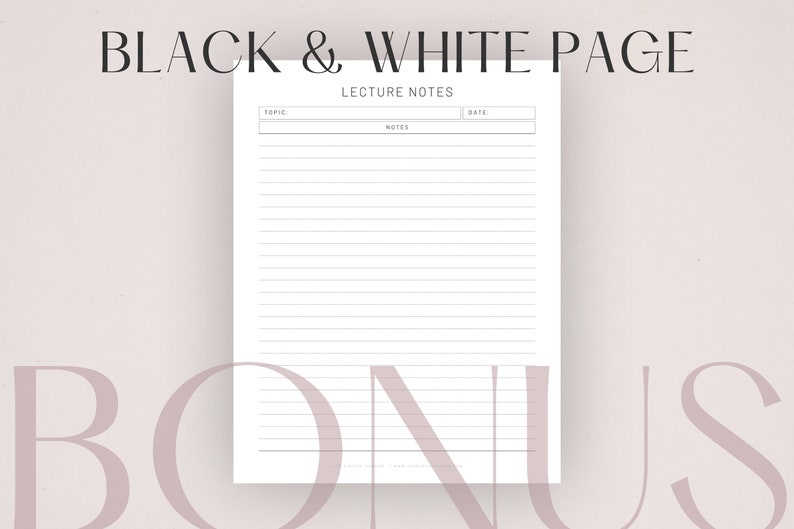 Lecture Notes Template, Blank Note Taking Templates, College Student ...