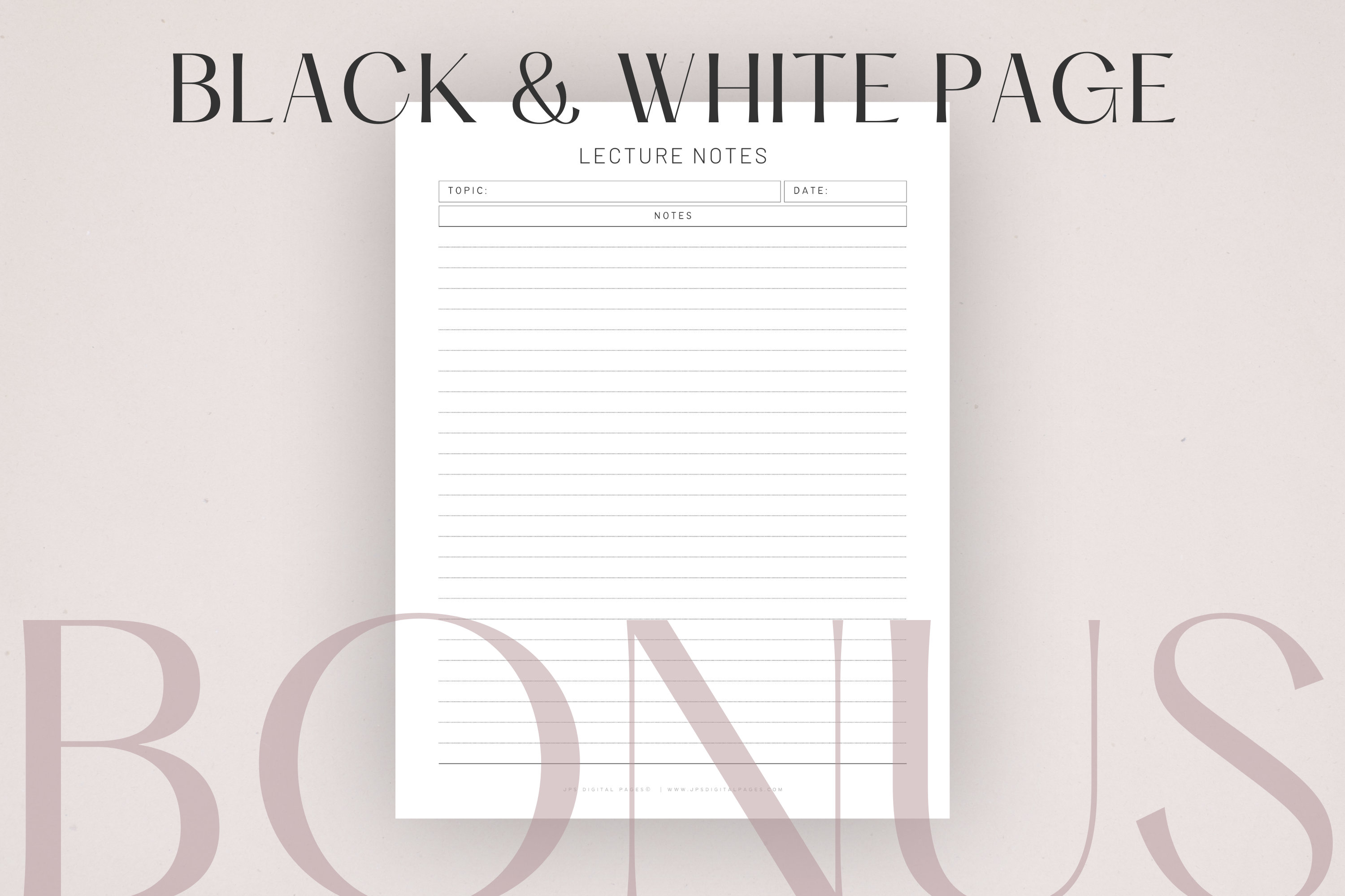 Lecture Notes Template, Blank Note Taking Templates, College Student ...