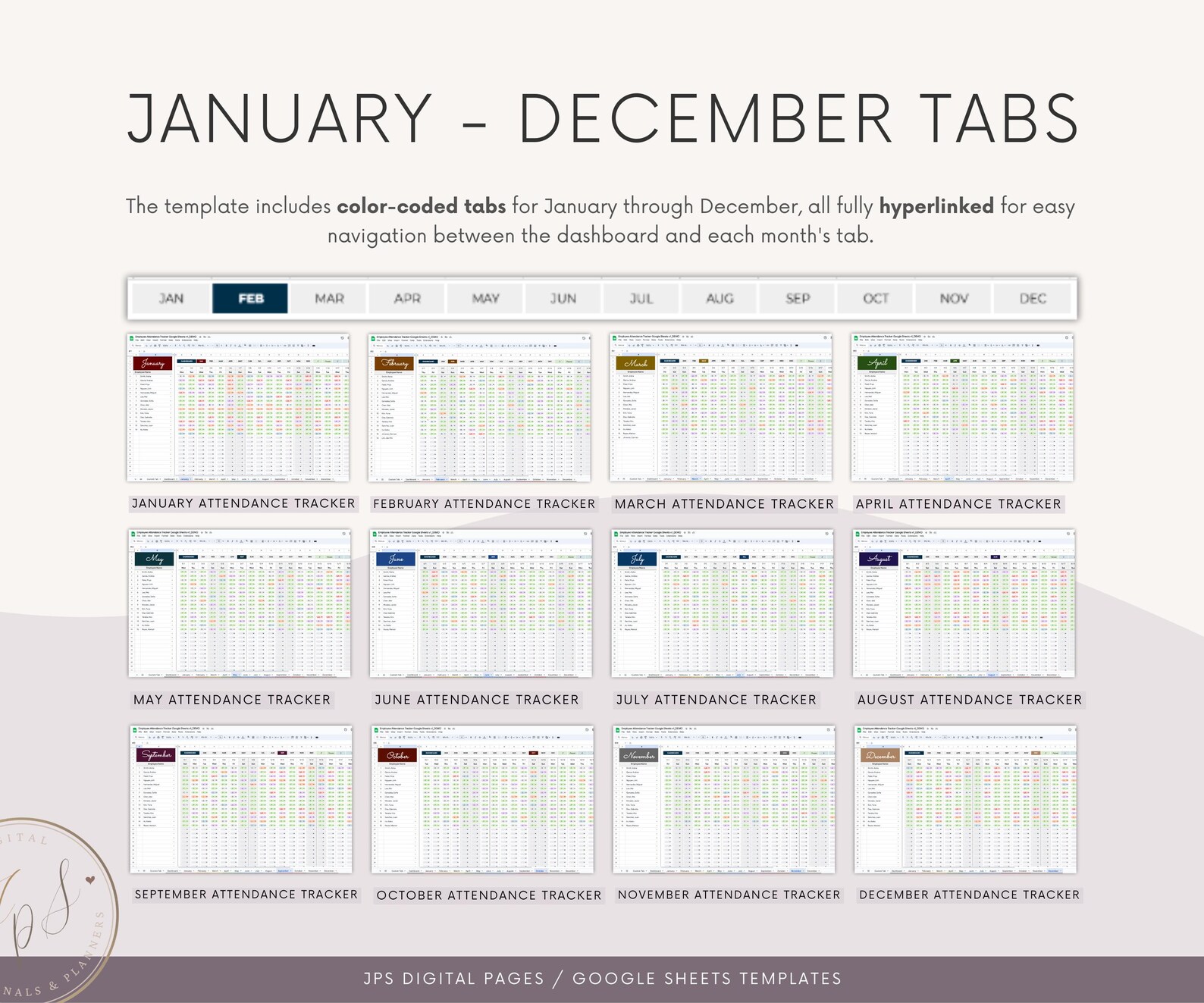 Employee Attendance Tracker: Google Sheets Template & Dashboard - Etsy