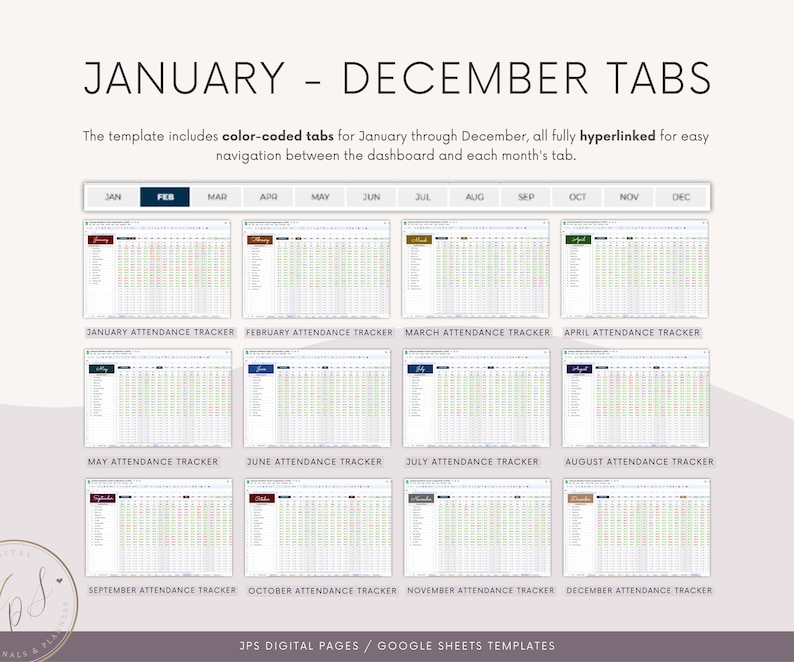 Employee Attendance Tracker: Google Sheets Template & Dashboard - Etsy