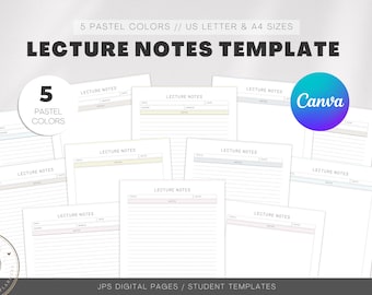 Lecture Notes Template - Etsy