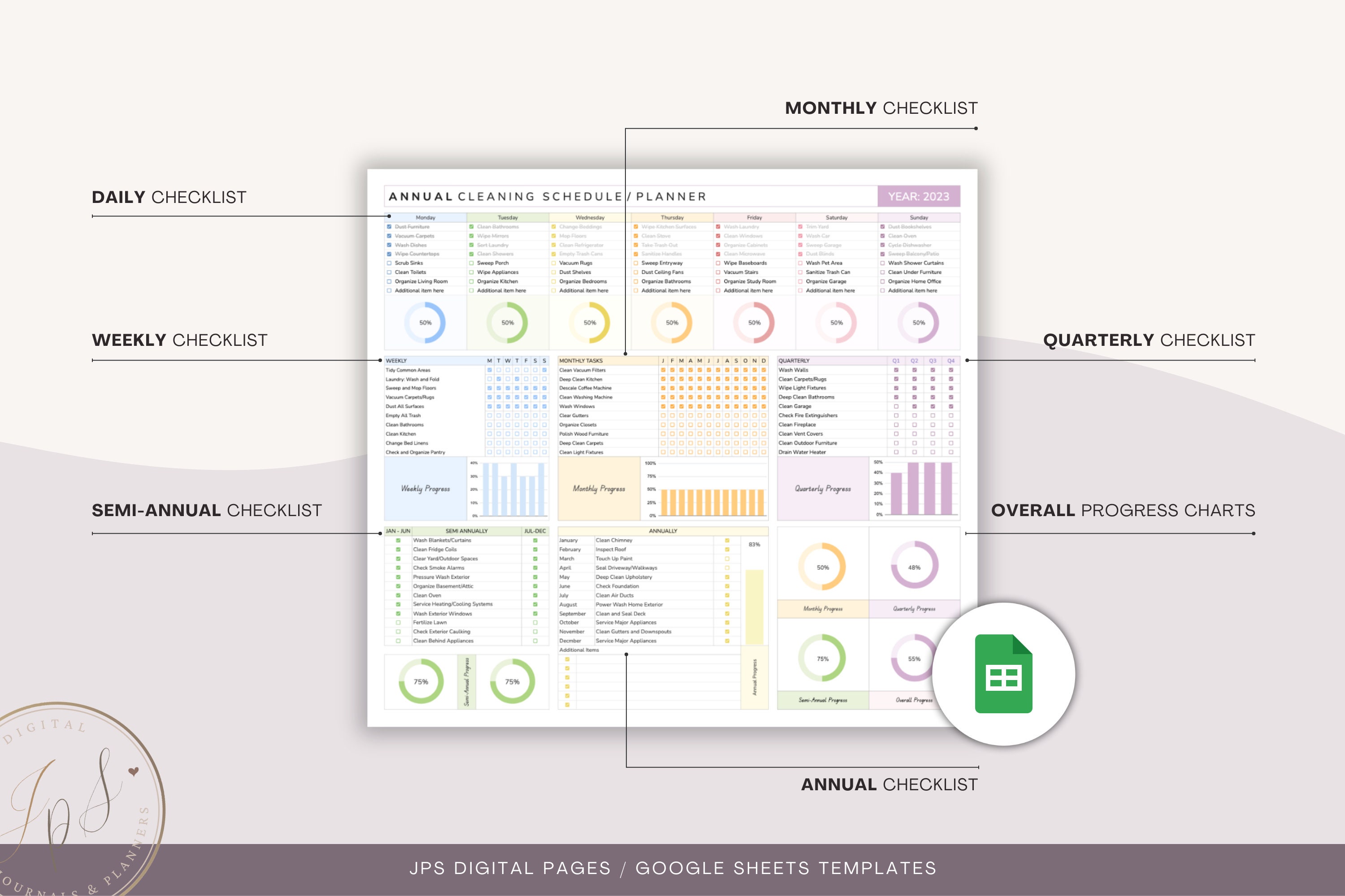 Comprehensive Cleaning Checklist Template Google Sheets Cleaning ...