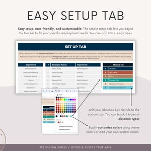Employee Absence Tracker: Google Sheets Template, Staff Attendance ...