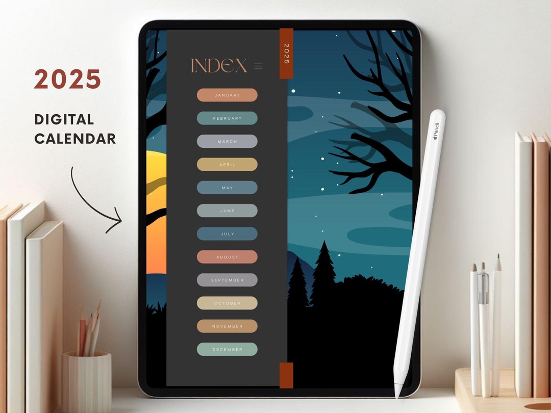 2025 Digital Calendar | PDF Digital Planner | 2025 Calendar Design ...