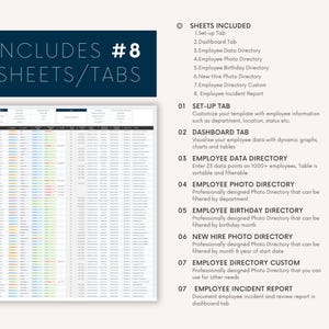 Employee Directory Google Sheet Template: HR Dashboard & Photo ...
