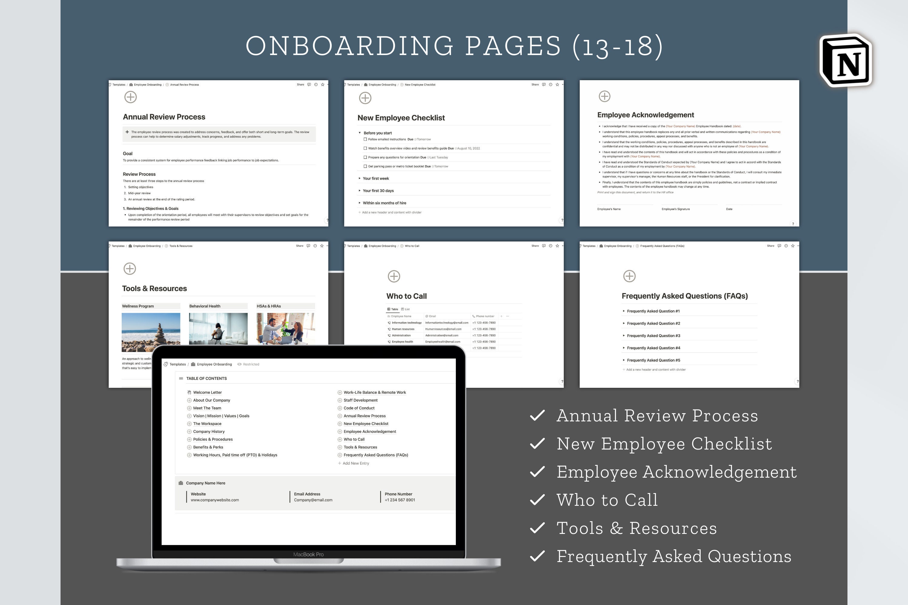 Notion Employee Onboarding Template: Welcome Packet (digital Download ...
