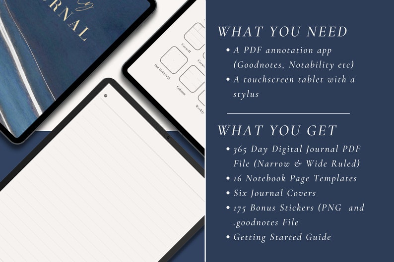 Daily Digital Journal Un-dated 365 Daily Pages Goodnotes & | Etsy