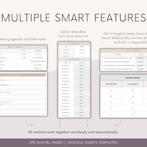 Weekly Meeting Notes Google Sheets Template: Agenda, Minutes, Action ...