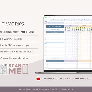 Simple Habit Tracker Spreadsheet: Daily & Monthly Goal Planner (google ...