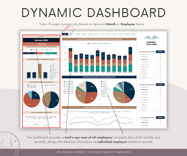 Employee Schedule Template: Custom - Etsy