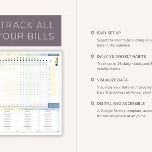 Simple Habit Tracker Spreadsheet: Daily & Monthly Goal Planner (google ...