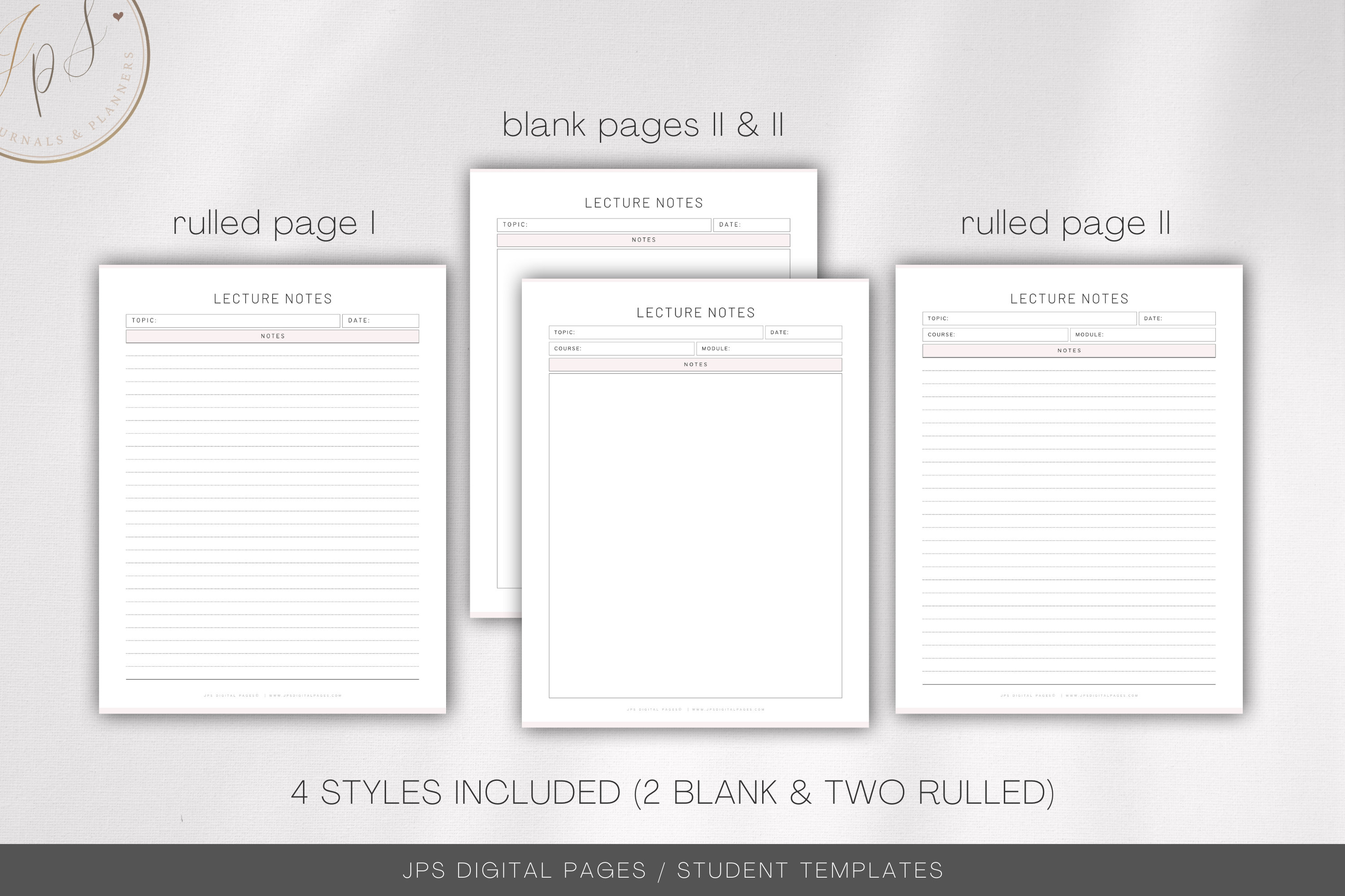 Lecture Notes Template, Blank Note Taking Templates, College Student ...