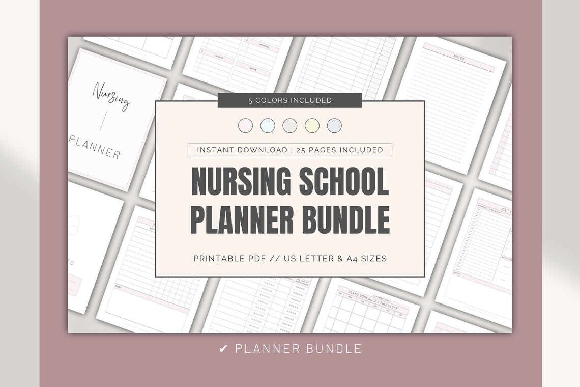 Nursing School Printable Note Template BUNDLE, Blank Note Taking ...