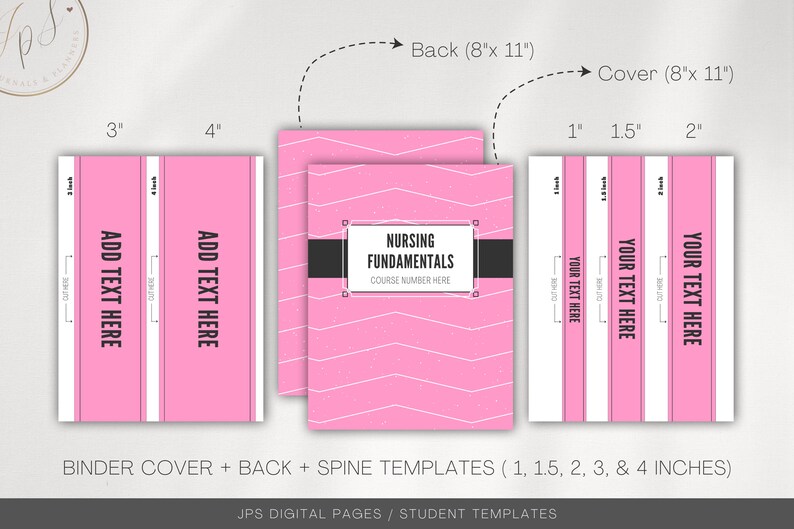 Binder Covers and Spine Template, Canva Printable Template, Editable ...