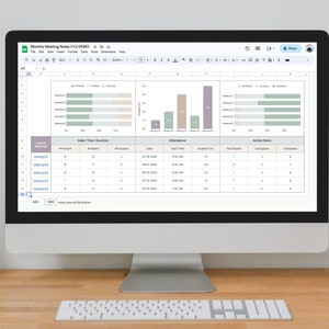 Weekly Meeting Notes Google Sheets Template: Agenda, Minutes, Action ...
