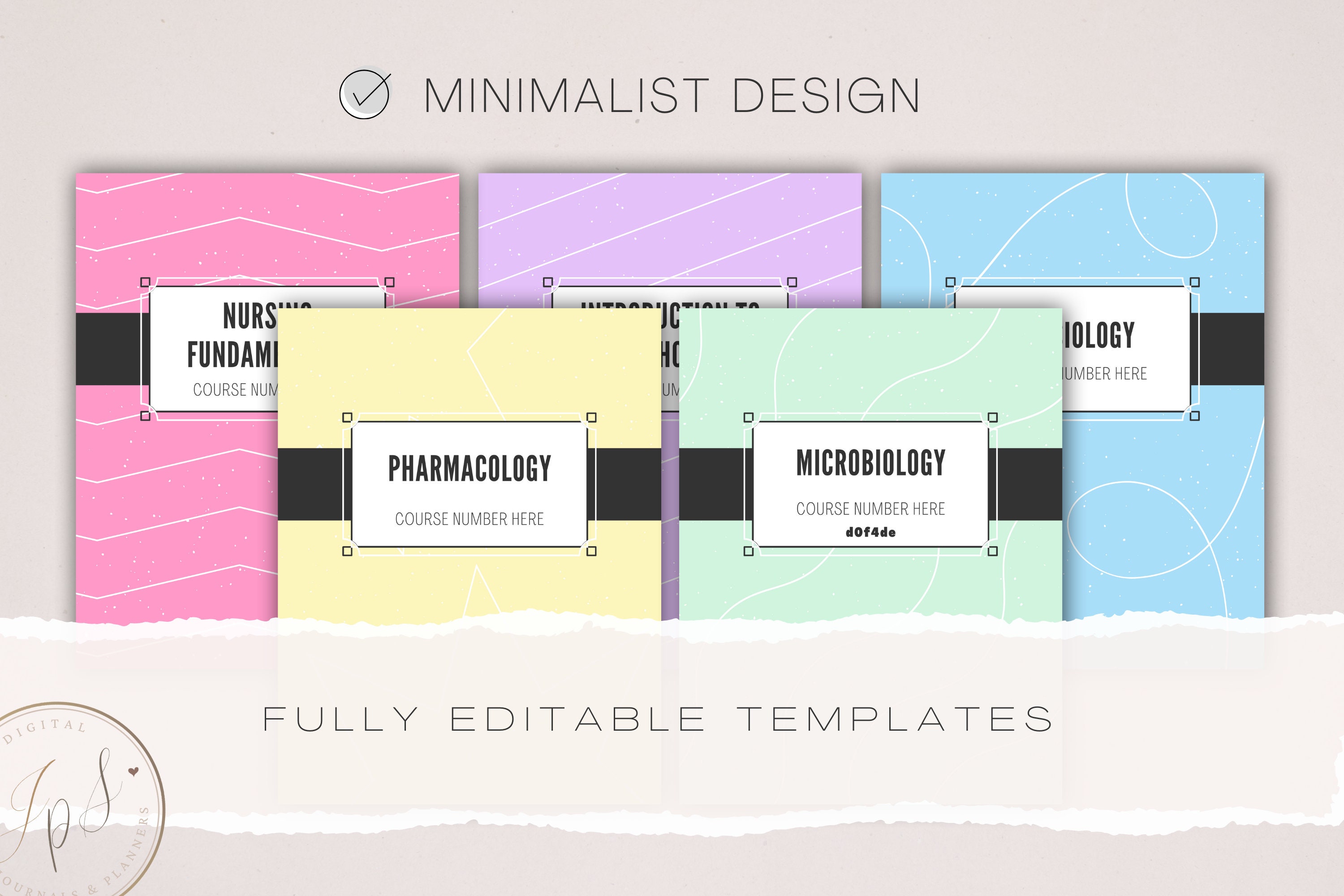 Binder Covers and Spine Template, Canva Printable Template, Editable ...