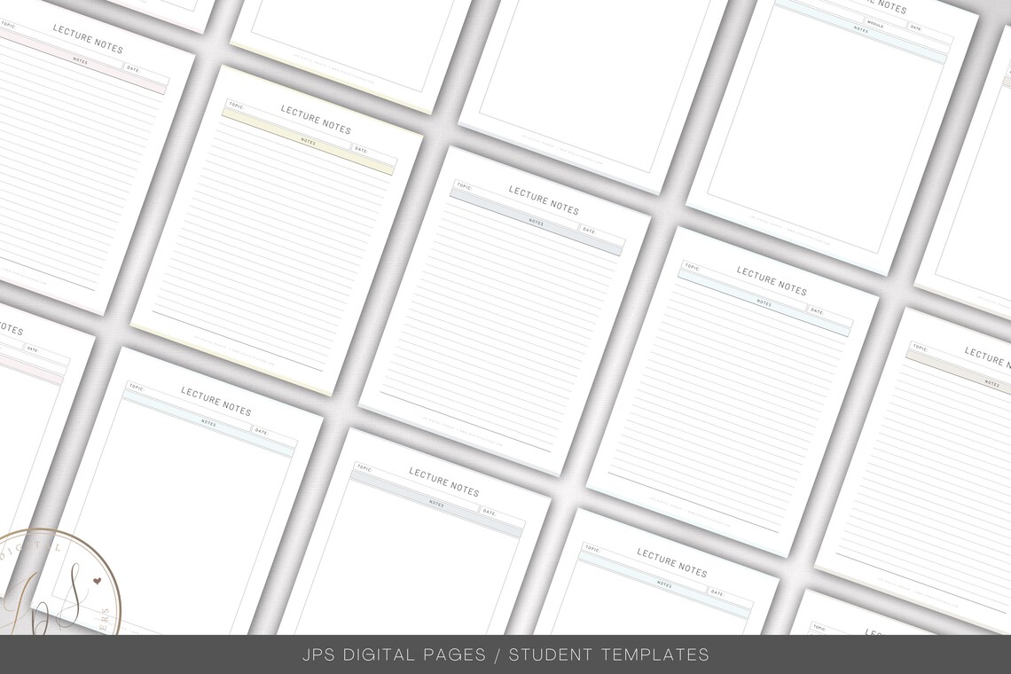 Lecture Notes Template, Blank Note Taking Templates, College Student ...