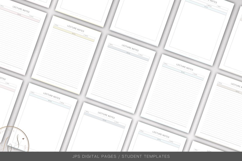 Lecture Notes Template, Blank Note Taking Templates, College Student ...