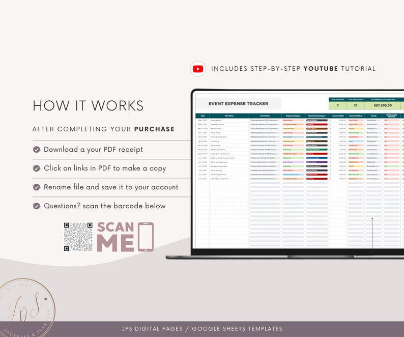 Event Expense Tracker: Google Sheets Template With Dashboard - Etsy