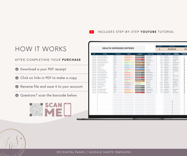 HSA Expense Tracker: Google Sheets Template (annual Dashboard) - Etsy