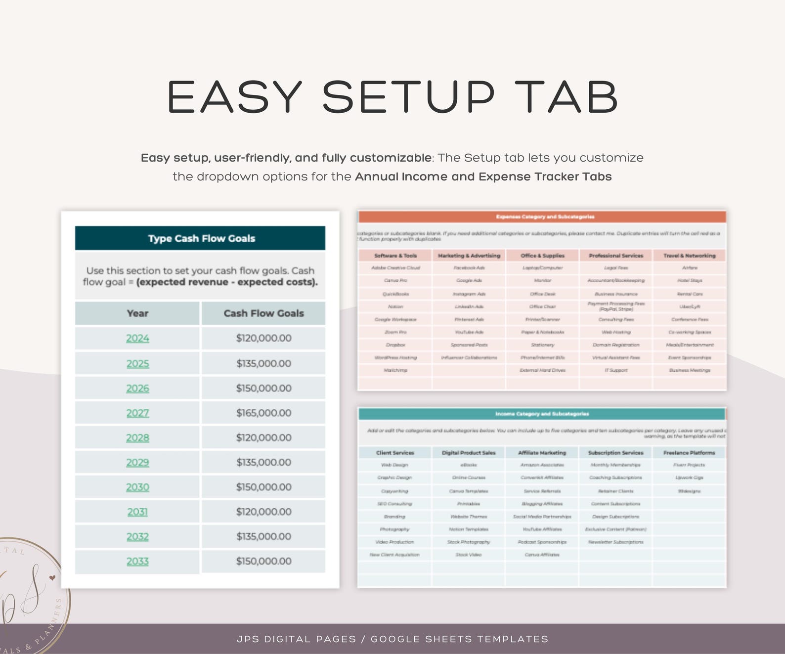 Freelancer Income and Expense Tracker: Multi-year Google Sheets ...