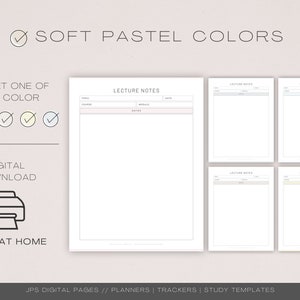 Lecture Notes Template, Blank Note Taking Templates, College Student ...