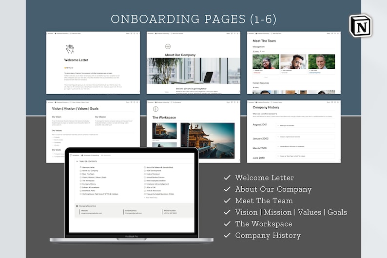 Notion Employee Onboarding Template: Welcome Packet (digital Download ...
