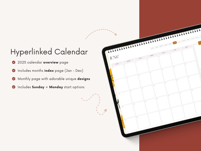 2025 Digital Landscape Calendar | PDF Digital Planner | 2025 Calendar ...