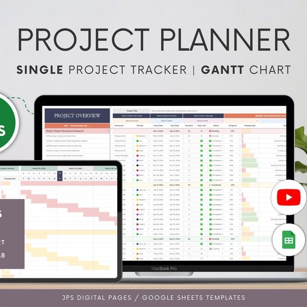 Simple Project Planning Template Excel - Etsy Simple Project Planning Template Excel - Etsy
