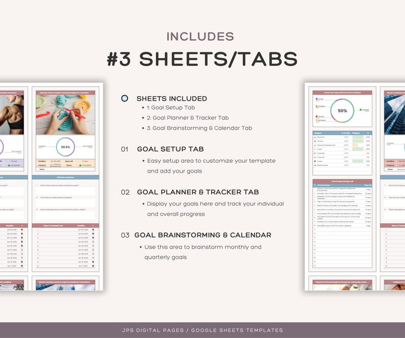 Goal Planner & Tracker: Customizable Google Sheets Template - Etsy