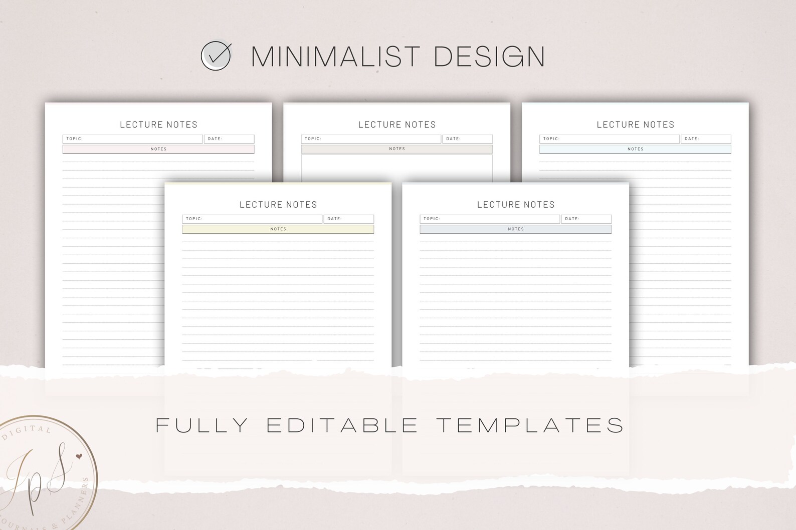 Lecture Notes Template, Blank Note Taking Templates, College Student ...