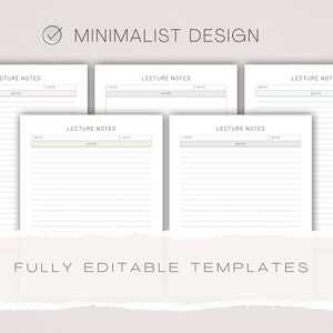 Lecture Notes Template, Blank Note Taking Templates, College Student ...