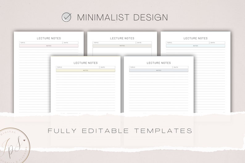 Lecture Notes Template, Blank Note Taking Templates, College Student ...