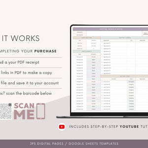Weekly Meeting Notes Google Sheets Template: Agenda, Minutes, Action ...