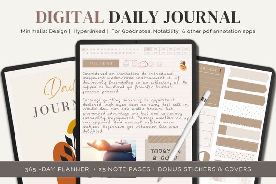 Daily Digital Journal Un-dated 365 Day Journal Goodnotes & - Etsy