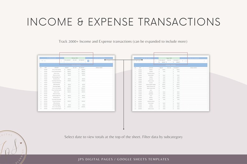 Easy Business Bookkeeping - Google Sheets Template, Income & Expense ...