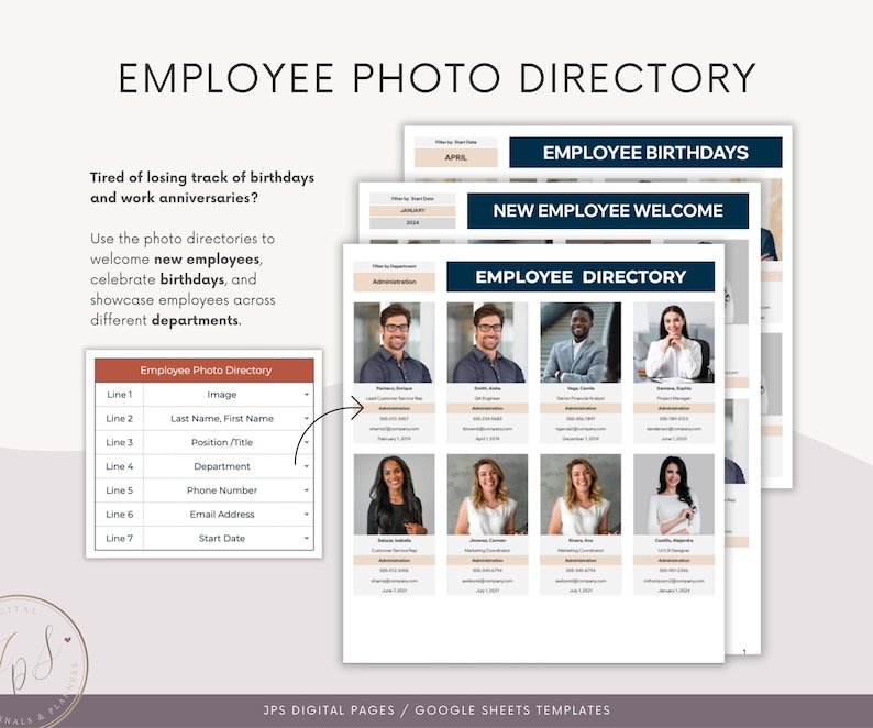 Employee Directory With HR Dashboard and Incidence Report Bonus Tab ...