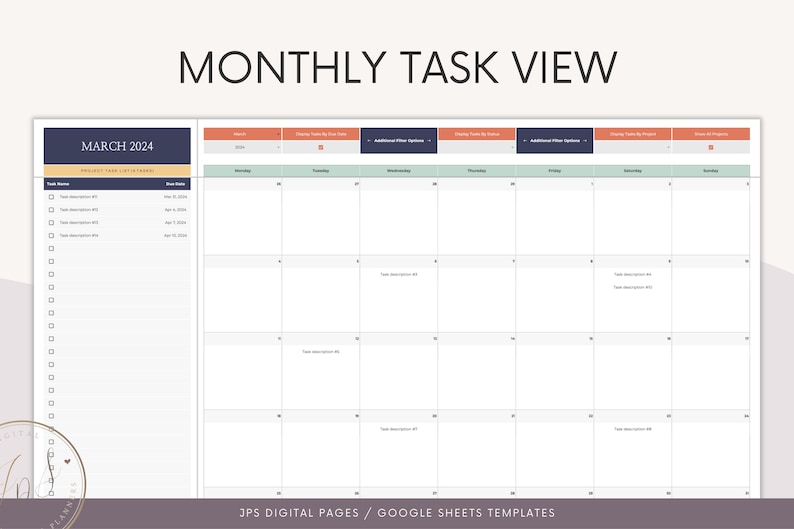 GANTT Chart | Google Sheets Template | Project Management Template ...
