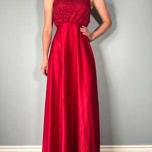 Vintage 70s Red Dress, 1970s Summer Long Maxi Gown - Etsy