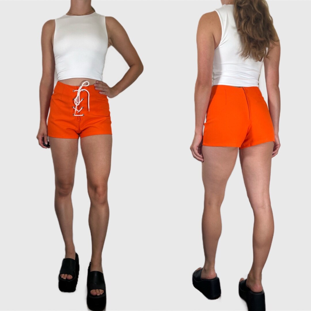 Vintage 90s Orange Shorts, 1990s High Rise Booty Summer Shorts - Etsy