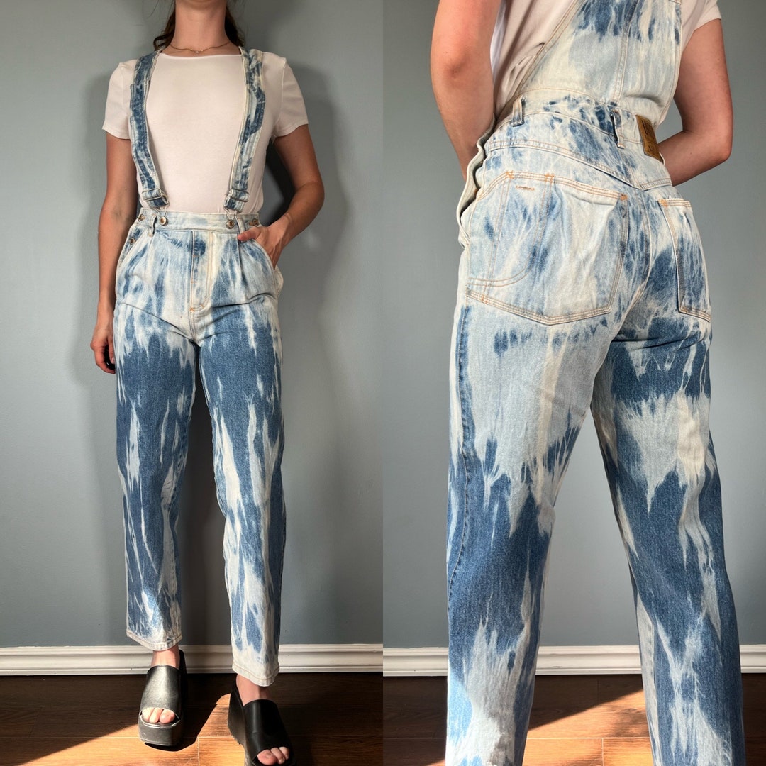 Vintage 80s Denim Overalls, 1980s Blue Acid Wash Union Bay Jeans - Etsy